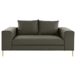 2-Sitzer OTTO products "Finnja", grün, B:187cm H:83cm T:103cm, Struktur fein: aus recycleten PET-Flaschen (100% PES), Sofas, 2-Sitzer-Sofa, mit Recycling-Bezug