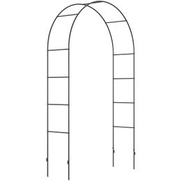 Outsunny Rosenbogen, Torbogen, Gartenbogen aus Metall für Kletterpflanzen, Rankpflanzen zur Unterstützung, Rosengestell für Gartendekoration,