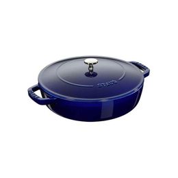 Staub Dunkelblaue Chistera-Pfanne 24 cm aus Gusseisen