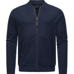 Sweatjacke Ragwear "Cruider", Herren, Gr. XL (54), blau (navy), Strick, Material: 50% Baumwolle, 50% Polyester, casual, lässig geschnitten hüftlang, hoch geschlossener Ausschnitt, Sweatjacken, lässige Herren Strickjacke mit Bündchen