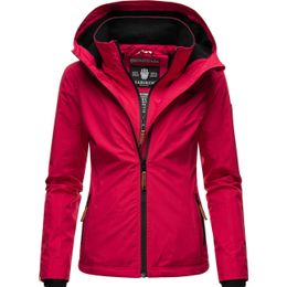 Outdoorjacke Marikoo "Erdbeere", Damen, Gr. XS (34), pink (fuchsia), Oberstoff: 100% Polyester, Futter: 100% Polyester, Wattierung: 100% Polyester, Ärmelfutter: 100% Polyester, sportlich, tailliert hüftbedeckend, Langarm Ärmel ohne Ärmelschlitz Rippstrickbündchen kontrastfarben, Jacken, sportliche Funktionsjacke mit Kapuze