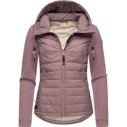 Outdoorjacke Ragwear "Lucinda", Damen, Gr. XXXL (46), lila (mauve), Obermaterial: 100% Polyester, Obermaterial Ärmel: 100% Baumwolle, Futter: 100% Polyester, Wattierung: 100% Polyester, sportlich, figurbetont hüftbedeckend, Langarm Ärmel ohne Ärmelschlitz normaler Saum, Jacken, Steppjacke aus modernem Materialmix mit Kapuze