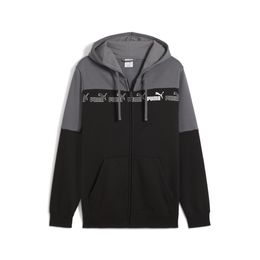 Hoodie Puma "Around the Block Kapuzenjacke Herren", Herren, Gr. L, grau (cool schwarz gray), Obermaterial: 66% Baumwolle, 34% Polyester; Kapuzenfutter: 100% Baumwolle; Rippe: 97% Baumwolle, 3% Elasthan, normal, Langarm, Sweatshirts