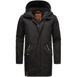 STONE HARBOUR Herren Modischer Wintermantel Winterparka mit Teddyfell Futter Ragaan