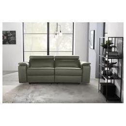 3-Sitzer NICOLETTI HOME "Seattle", grün, B:205cm H:84cm T:99cm, 100% Polyester, Sofas, Breite 205 cm, wahlweise mit Relaxfunktion, Kopfteilverstellung