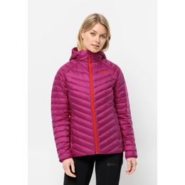 Daunenjacke Jack Wolfskin "PASSAMANI DOWN HOODY W", Damen, Gr. XS (34), pink (new, magenta), OBERSTOFF: 100% POLYAMID; FUTTER: 100% POLYESTER; 1. FÜLLUNG: 85% ENTENDAUNEN, 15% FEDER; 2. FÜLLUNG: 100% POLYESTER, Jacken