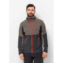 Outdoorjacke Jack Wolfskin "BRISSTAL HOODY M", Herren, Gr. L (52), grau (phantom), 1. OBERSTOFF 91% POLYAMID, 9% ELASTHAN 2. OBERSTOFF OBERSTOFF 100% POLYESTER ABSEITE 100% POLYESTER FUTTER 100% POLYESTER, Jacken