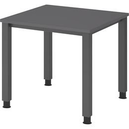 eurokraft pro Schreibtisch, 4-Fuß-Gestell, Breite 800 mm, graphit / graphit