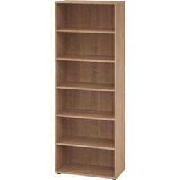 eurokraft pro Regal, HxB 2154 x 800 mm, 5 Fachböden, Nussbaum