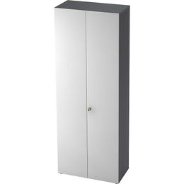 eurokraft pro Aktenschrank, Flügeltüren, 5 Fachböden, graphit / weiß
