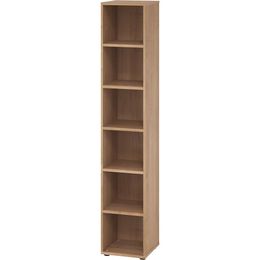 eurokraft pro Regal, HxB 2154 x 400 mm, 5 Fachböden, Nussbaum