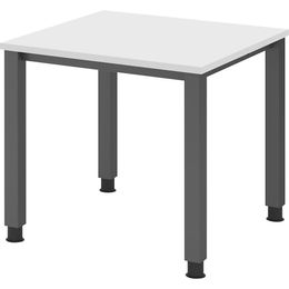 eurokraft pro Schreibtisch, 4-Fuß-Gestell, Breite 800 mm, graphit / weiß