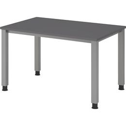 eurokraft pro Schreibtisch, 4-Fuß-Gestell, Breite 1200 mm, alusilber / graphit