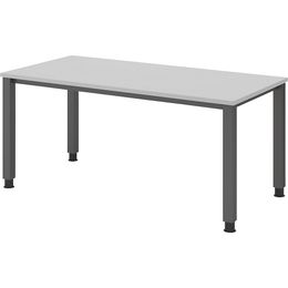 eurokraft pro Schreibtisch, 4-Fuß-Gestell, Breite 1600 mm, graphit / lichtgrau