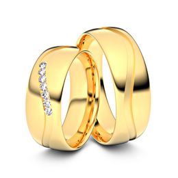 Modell TR123 Wellen Fuge 585er Gelbgold - 28619