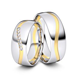 Modell TR123 Wellen Fuge 333er Wei&szlig;gold-Gelbgold - 28615