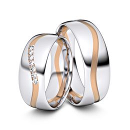 Modell TR123 Wellen Fuge 750er Wei&szlig;gold-Rotgold - 28634