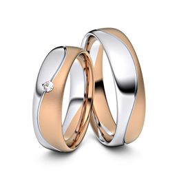 Modell TR111 Wellen Fuge 585er Rotgold-Wei&szlig;gold - 28129