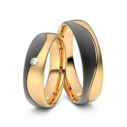 Modell TR111 Wellen Fuge 585er Ros&eacute;gold-Carbon - 81924