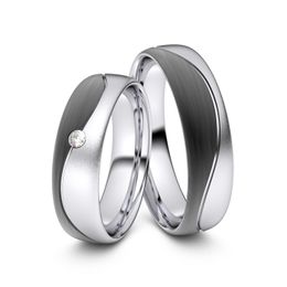 Modell TR111 Wellen Fuge 585er Weissgold-Carbon - 81926