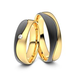 Modell TR111 Wellen Fuge 750er Gelbgold-Carbon - 81928