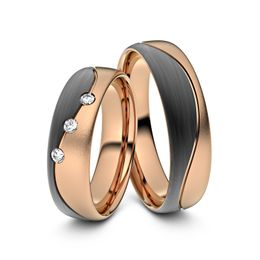Modell TR111 Wellen Fuge 750er Rotgold-Carbon - 81947