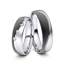Modell TR111 Wellen Fuge 750er Weissgold-Carbon - 81948