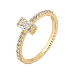 CAI Ring 925 Sterling Silber gelb vergoldet mit Zirkonia