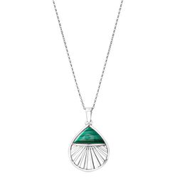 ZEEme Gemstones Anh&auml;nger mit Kette 925/- Sterling Silber rhodiniert Malachit