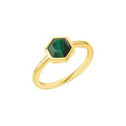 Celesta Silber Ring 925 Sterling Silber vergoldet Malachit