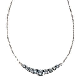 ZEEme Gemstones Halskette Silber 925 rhodiniert mit 9x Blautopas (beh.)