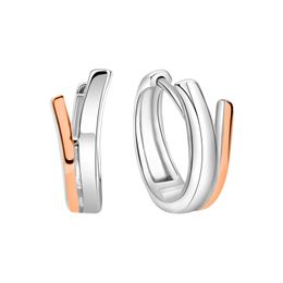 ZEEme Basic Klappcreolen 925/- Sterling Silber rhodiniert/ros&eacute;