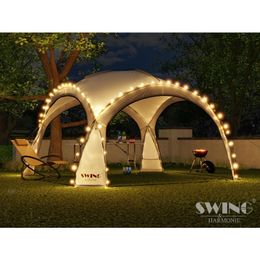 Swing&Harmonie&reg; LED Event Pavillon XXL DomeShelter 450cm Garten inkl. Solarmodul Designer Gartenzelt Camping Partyzelt mit Beleuchtung - anthrazit