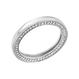 Celesta Silber Ring Silber 925 rhodiniert mit 104 wei&szlig;en Zirkonia-Steinen