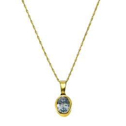 Celesta Gold Halskette 375/- Gelbgold Blautopas (beh)
