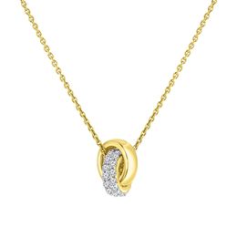 Celesta Gold Halskette 375/- Gelbgold 2farbig mit Zirkonia