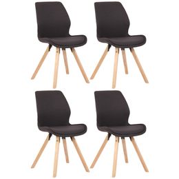 CLP Esszimmerstuhl 4er Set gepolstert Luna, moderner Polsterstuhl mit R&uuml;ckenlehne, stabil bis 136 kg, K&uuml;chenstuhl f&uuml;r Esszimmer und Wohnzimmer