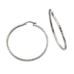 Celesta Silber Creolen 925 Silber rhodiniert 5,0cm
