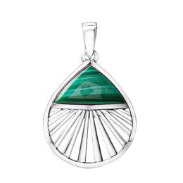 ZEEme Gemstones Anh&auml;nger 925/- Sterling Silber rhodiniert Malachit