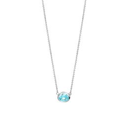 Celesta Silber Halskette 925 Silber rhodiniert mit echten Blautopasen