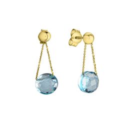 Celesta Gold Ohrring 375/- Gelbgold Blautopas (beh)