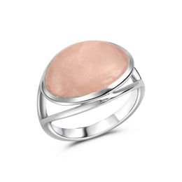 Celesta Silber Ring Silber 925 rhodiniert mit echtem Rosenquarz