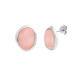 Celesta Silber Ohrringe Silber 925 rhodiniert mit echtem Rosenquarz