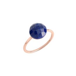 JAMELLI Ring Silber 925 ros&eacute;-vergoldet mit einem echten Lapislazuli 9x9,5mm