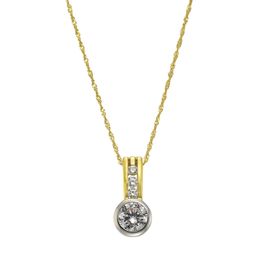 Celesta Gold Halskette 375/- Gelbgold 2farbig Zirkonia