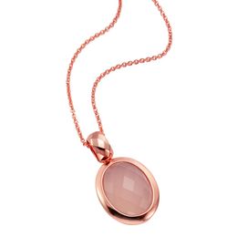 JAMELLI Anh&auml;nger mit Kette 925 Silber ros&eacute; vergoldet mit Chalcedon