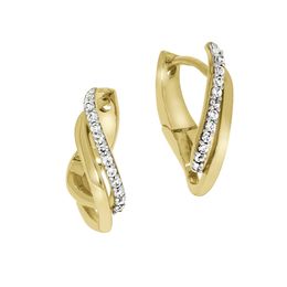 Celesta Gold Ohrring 375/- Gelbgold bicolor mit Zirkonia