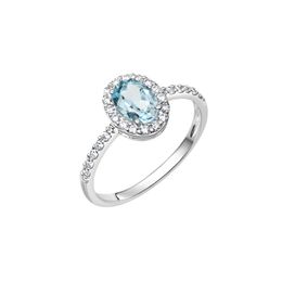 ZEEme Gemstones Ring 375/- Wei&szlig;gold Zirkonia und Blautopas