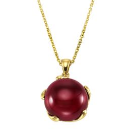 JAMELLI Anh&auml;nger mit Kette 925 Silber vergoldet syn. Granat