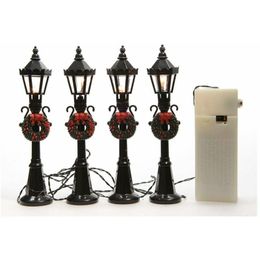 Windlichter für Weihnachtsszenen 4er Set ø2,5x12cm 4 Leds